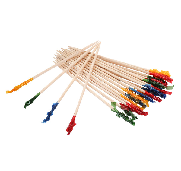 KingSeal Bamboo Club Frill Toothpicks, Assorted Colors, 3.75 Inch Leng ...